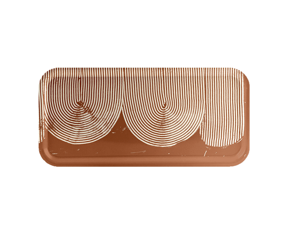 Swirl Rusty Red Tray 32x15cm – Iris Selections