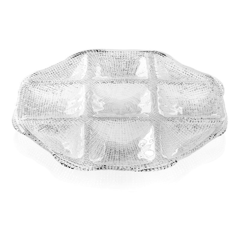 Iris Selections | Diamante Octagonal Relish Dish Clear