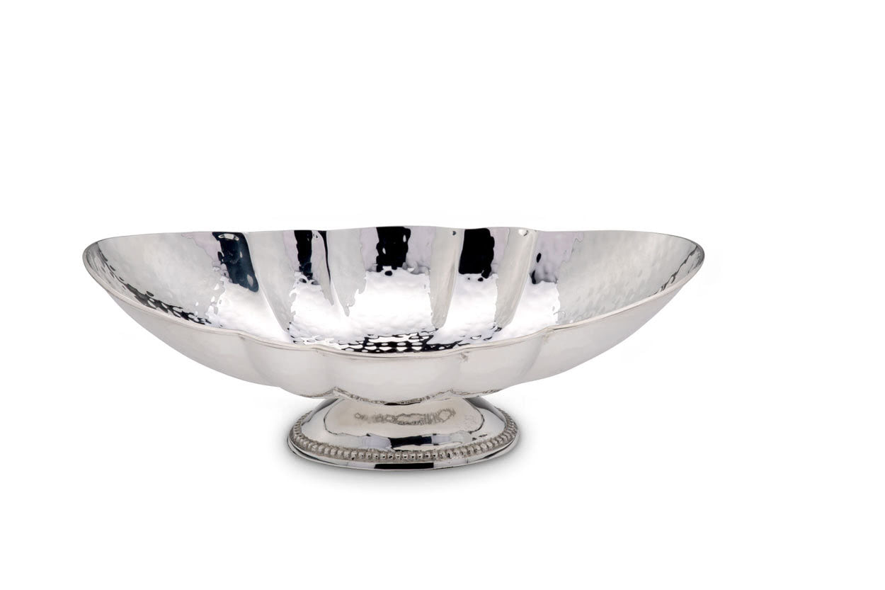Hammered Silver-Plated Pedestal Bowl 25 cm – Iris Selections