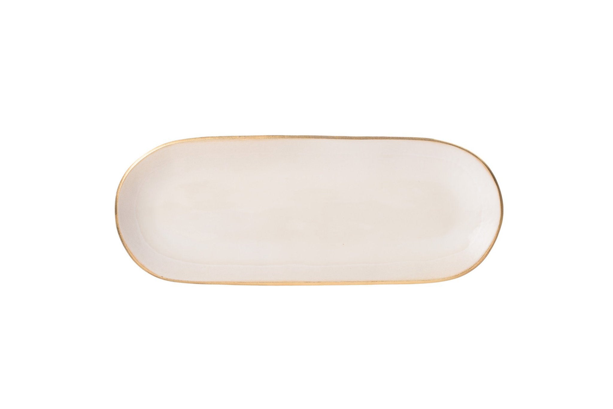 Iris Selections | Edge Platter 30 Ivory Gold