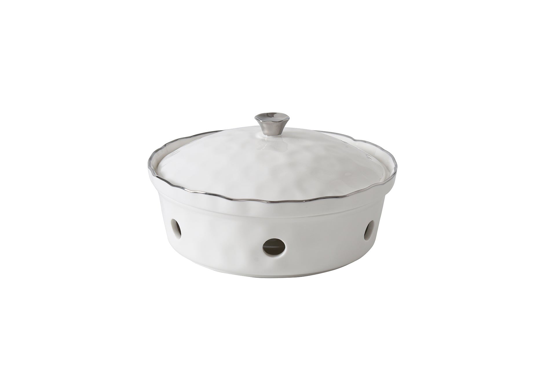 Small Round Chafing Dish with Wavy Silver Rim – Iris Selections