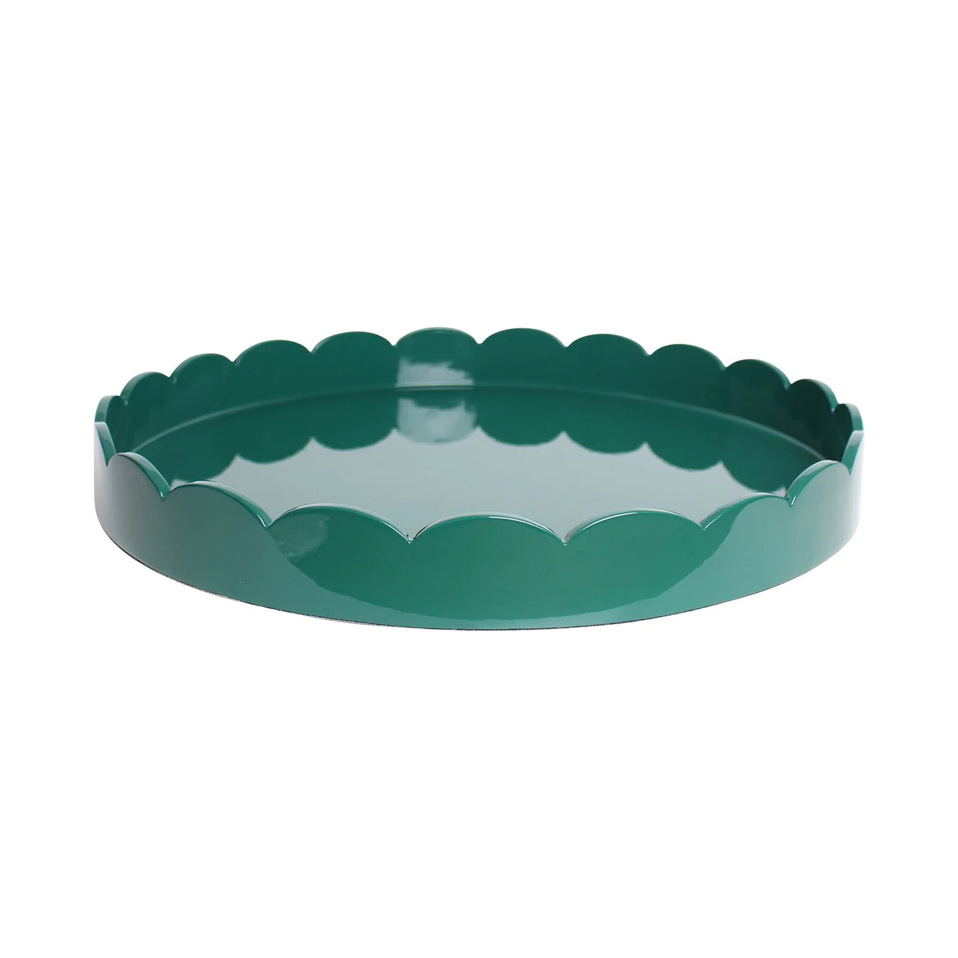 Racing Green Large Round Lacquered Scallop Tray – Iris Selections