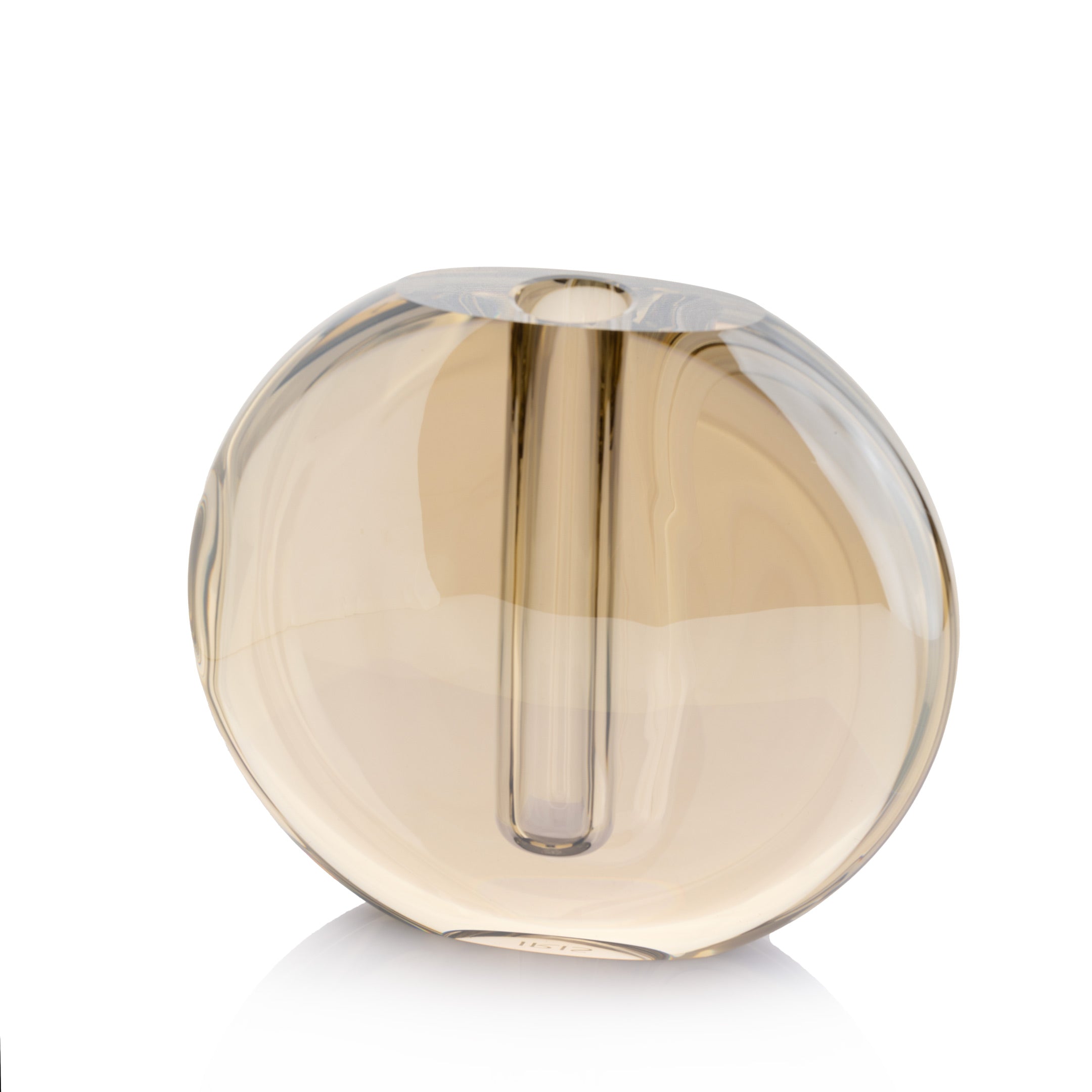 Round Shape Crystal Vase, Large, Cognac – Iris Selections