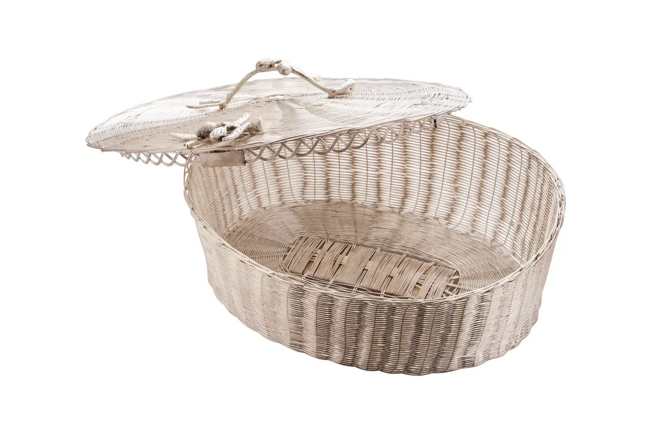 Oval Bread Basket with Lid – Iris Selections