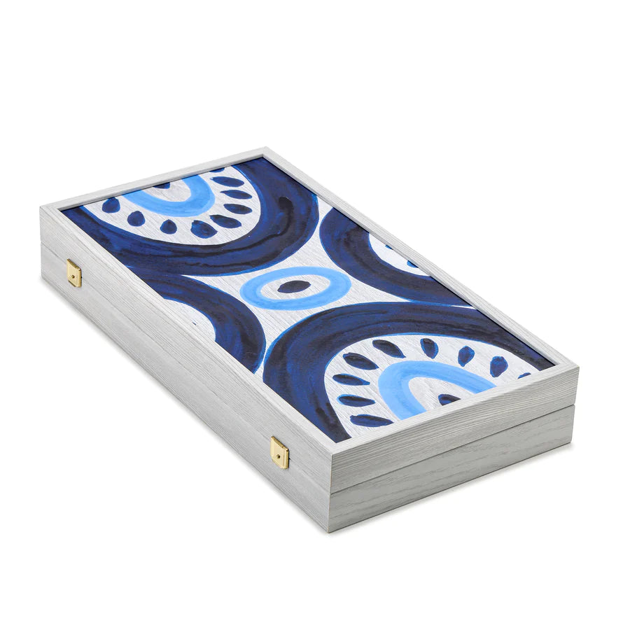 Iris Selections | Mosaic Backgammon, Blue Large