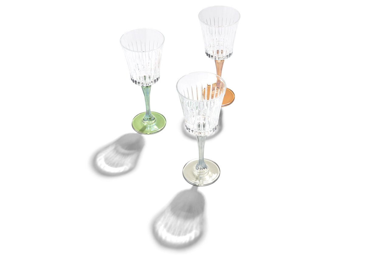 6-pc Set Domina Juice Goblets with Colored Stem – Iris Selections