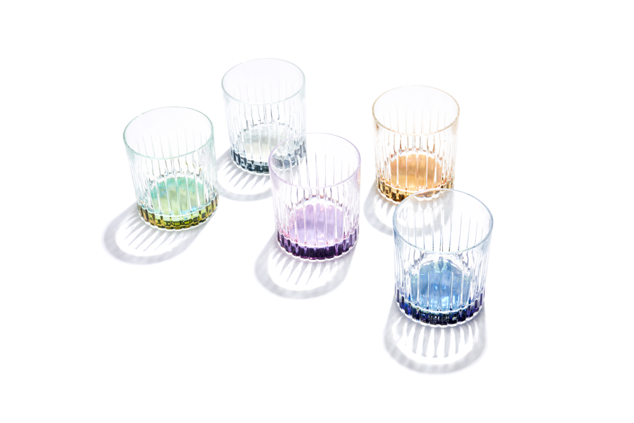 6-pc Set Domina Water Glasses with Colored Bottom – Iris Selections